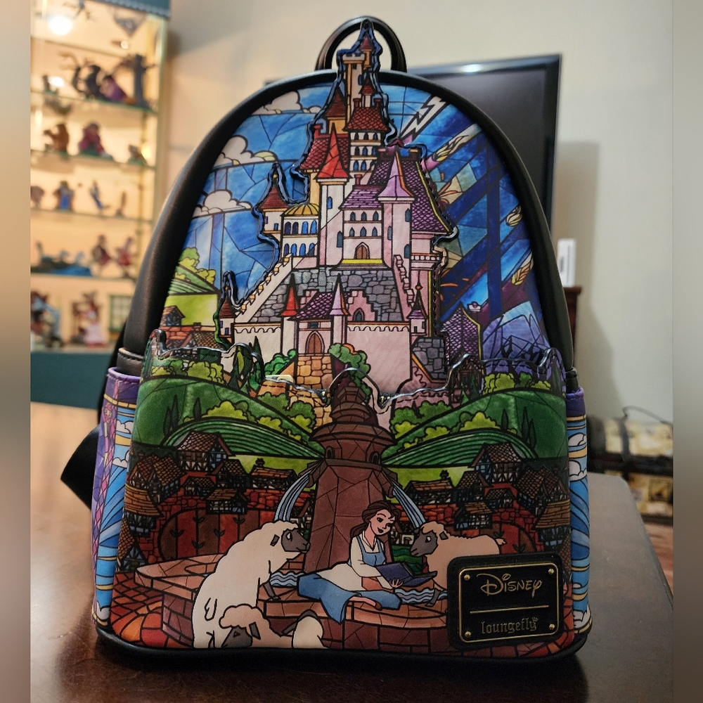 Loungefly Beauty & The Beast Castle Mini Backpack Pur… - Gem